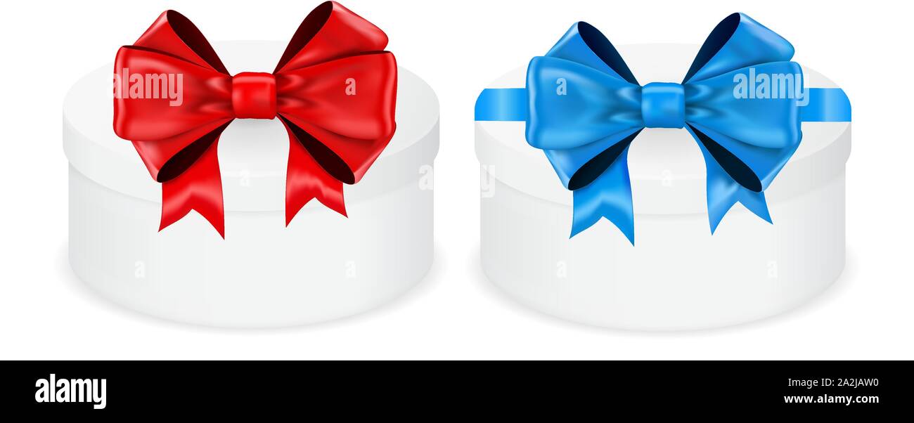 Red round box bow Stock Vector Images - Alamy