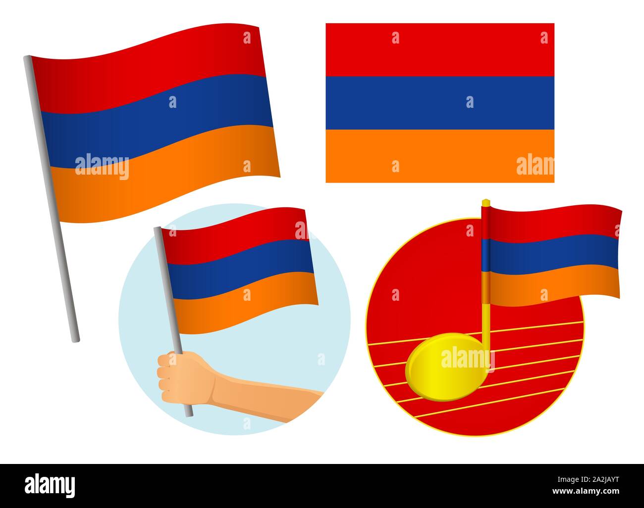 Armenia flag icon set. National flag of Armenia illustration Stock ...