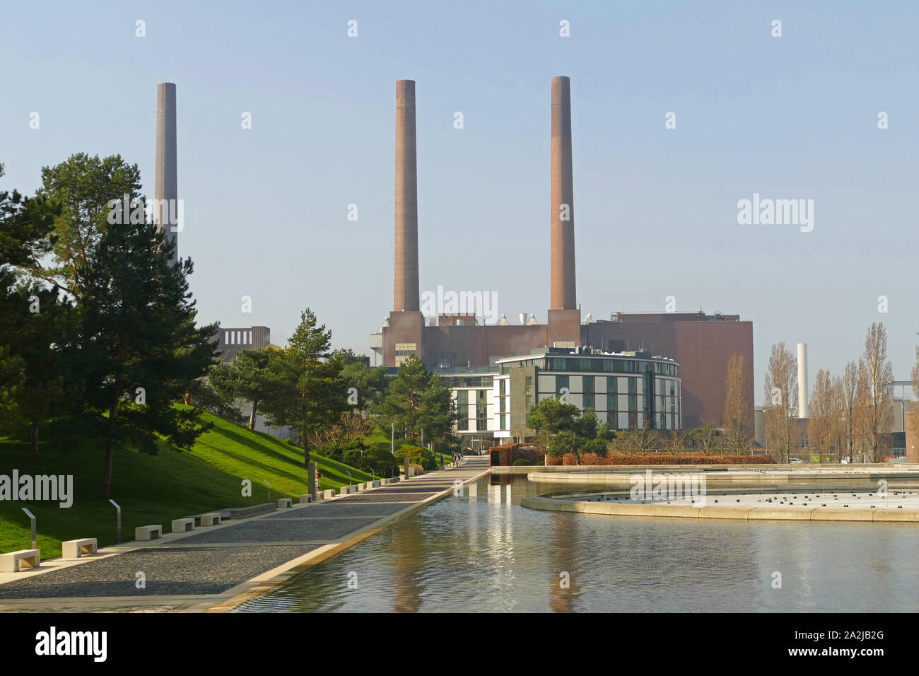 Chimney of car factory VW in Wolfsburg Stock Photo - Alamy