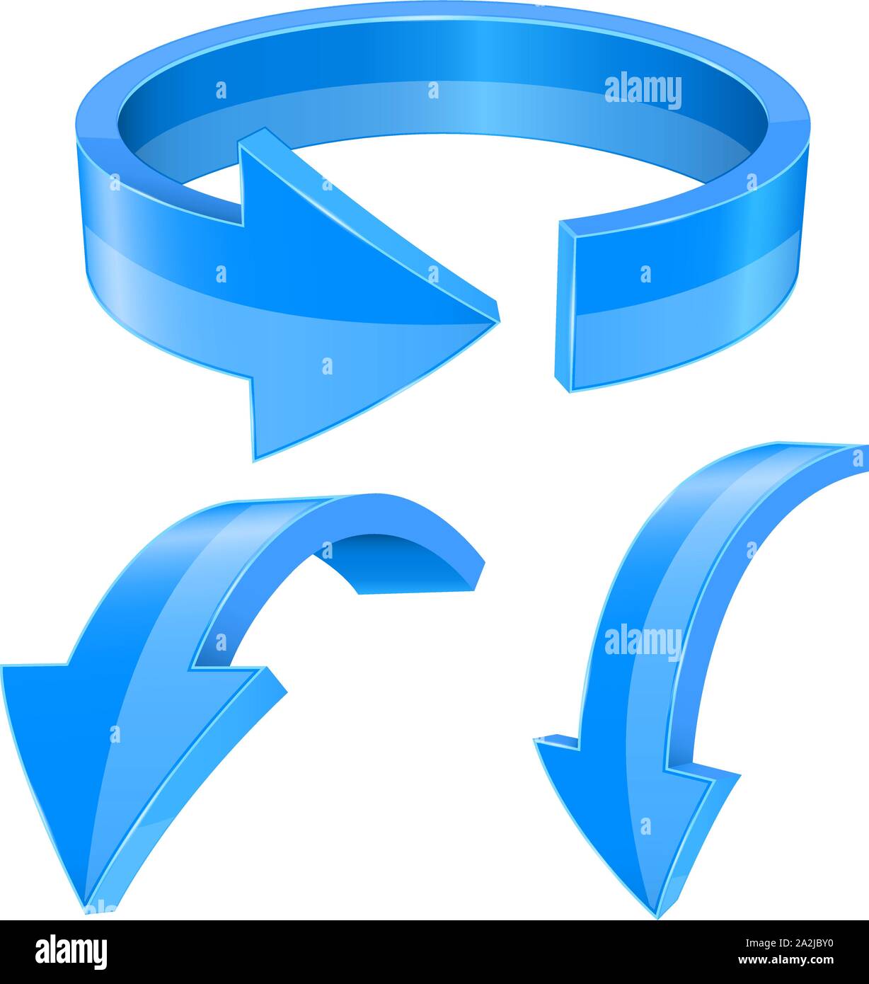 Blue 3d arrows. Shiny icons Stock Vector Image & Art - Alamy