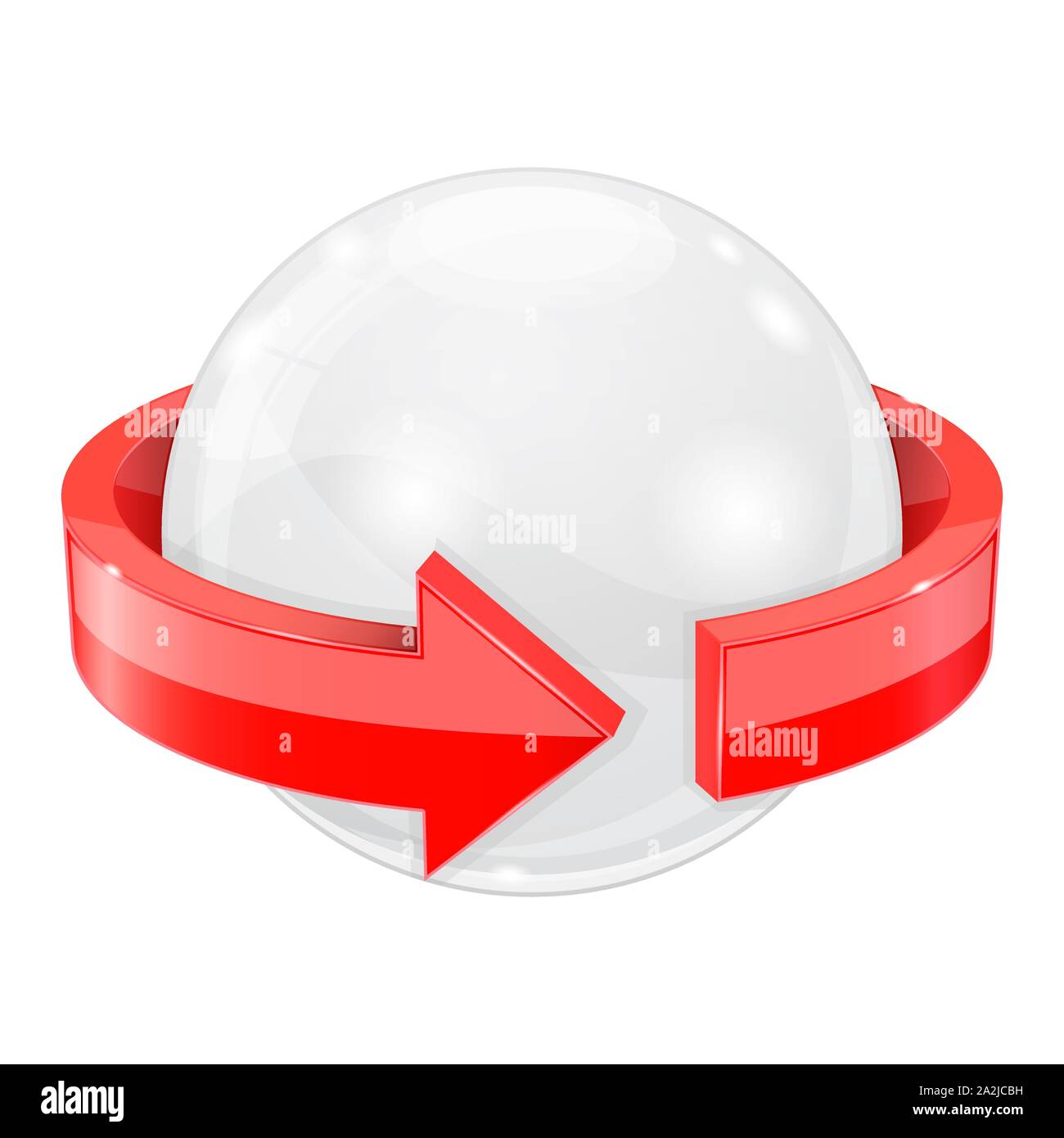 White sphere with red arrow wrapped around Stock Vector Image & Art - Alamy