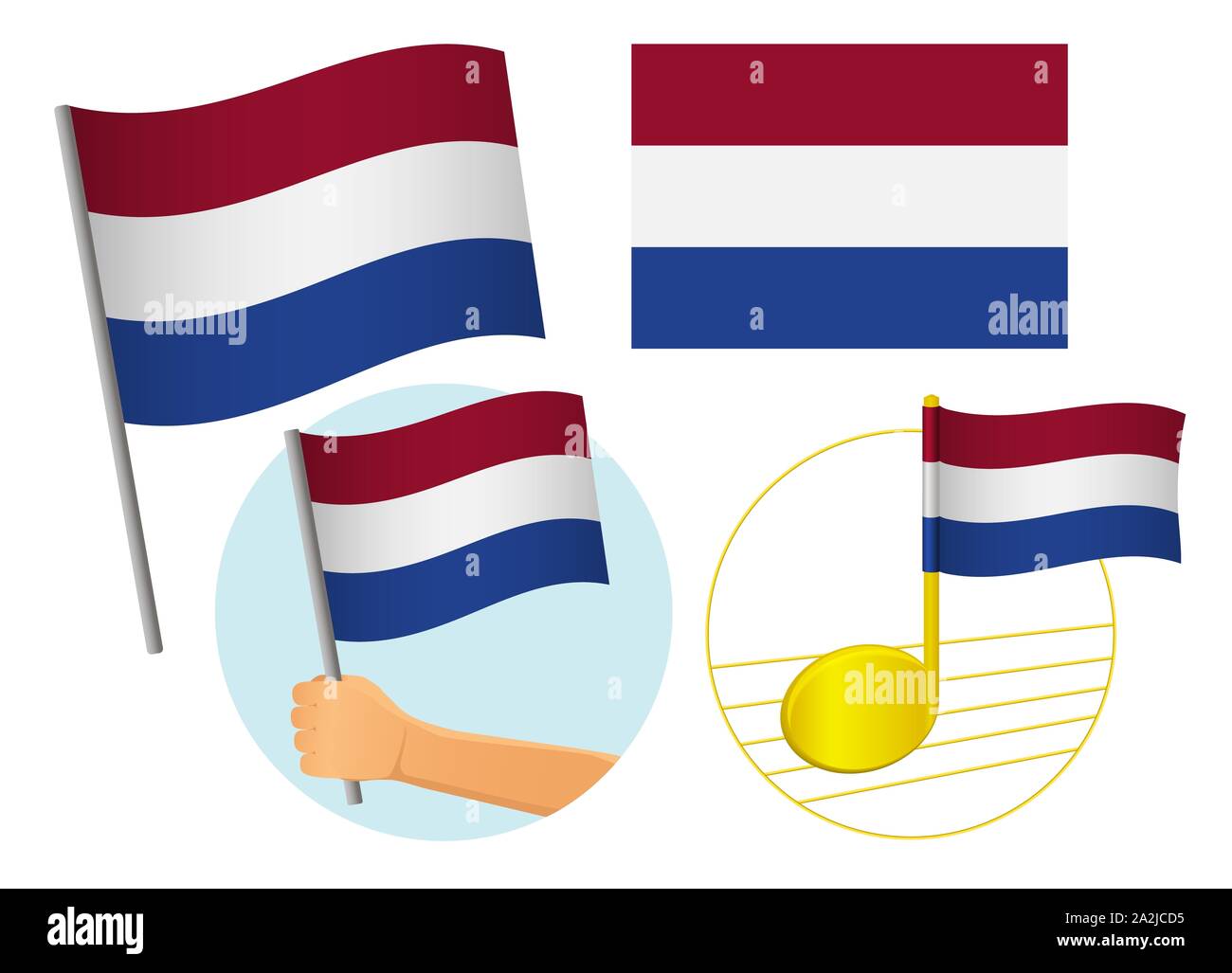 Netherlands flag icon set. National flag of Netherlands illustration ...
