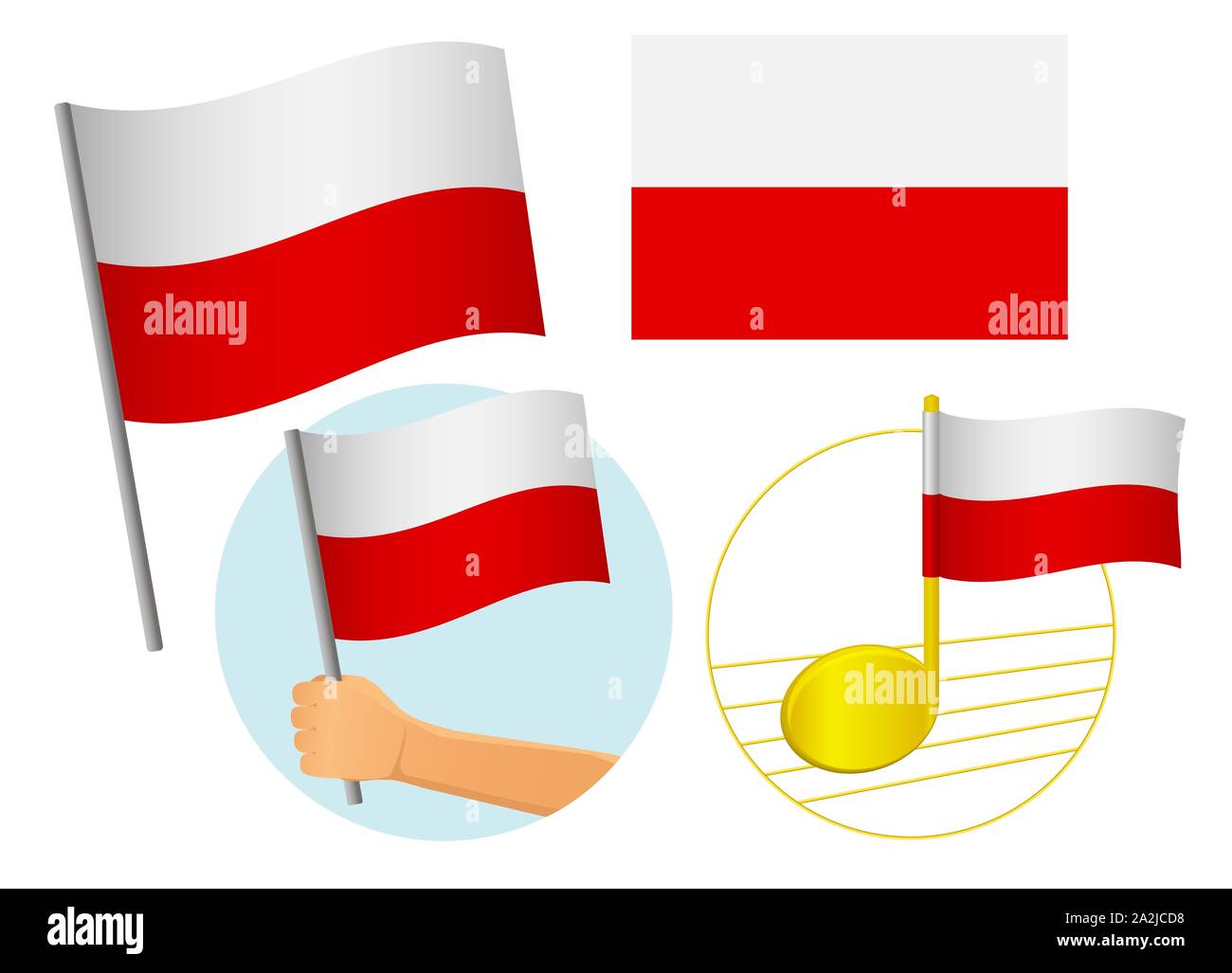 Poland flag icon set. National flag of Poland illustration Stock Photo ...