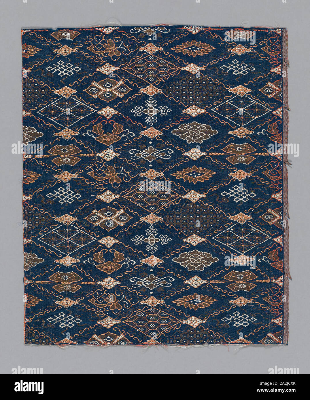 Brocaded fancy compound satin silk and gilt paper hi-res stock ...