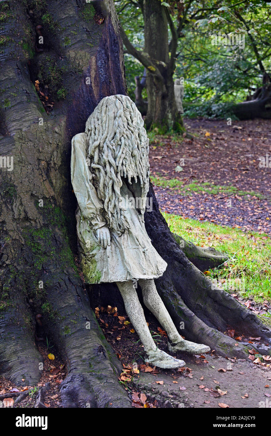 "Weeping Girls" (detail), outdoor artwork by Laura Ford. Gala Hill Wood ...