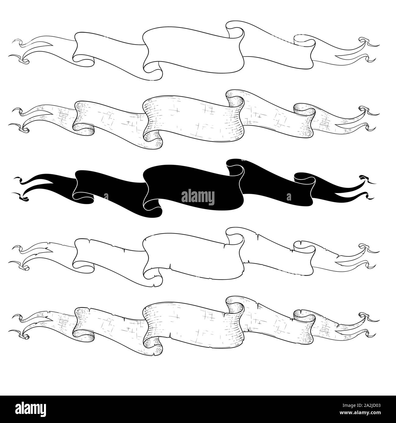 Paper scrolls. Hand drawn sketch Stock Vector Image & Art - Alamy