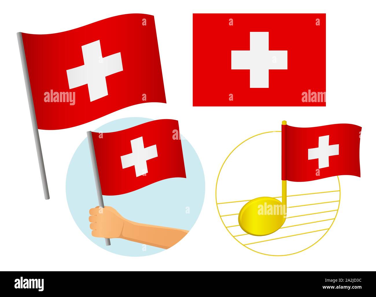 Switzerland flag icon set. National flag of Switzerland illustration ...