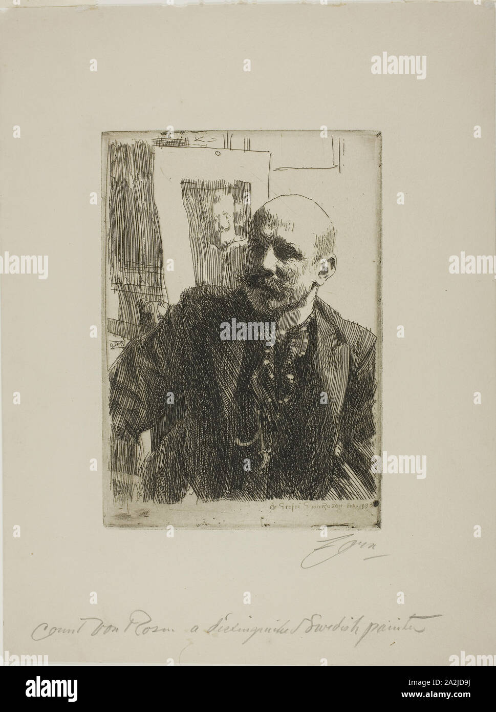 Georg von Rosen, 1893, Anders Zorn, Swedish, 1860-1920, Sweden, Etching ...