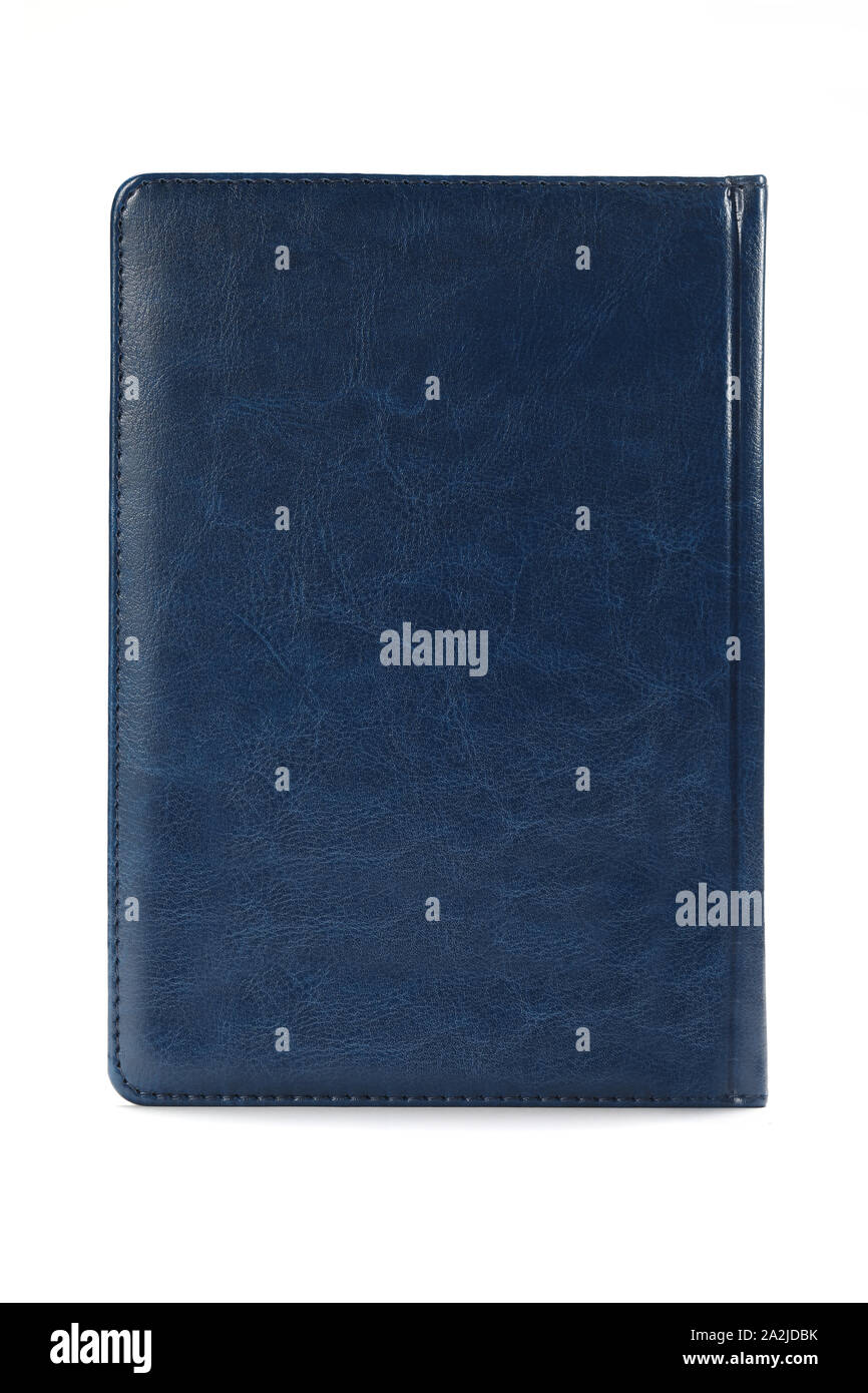 Blue diary isolated on white background Stock Photo - Alamy