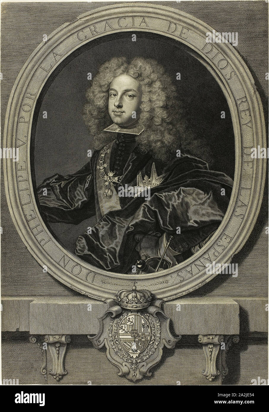 Portrait of Philippe V, King of Spain, 1702, Pierre Drevet (French ...