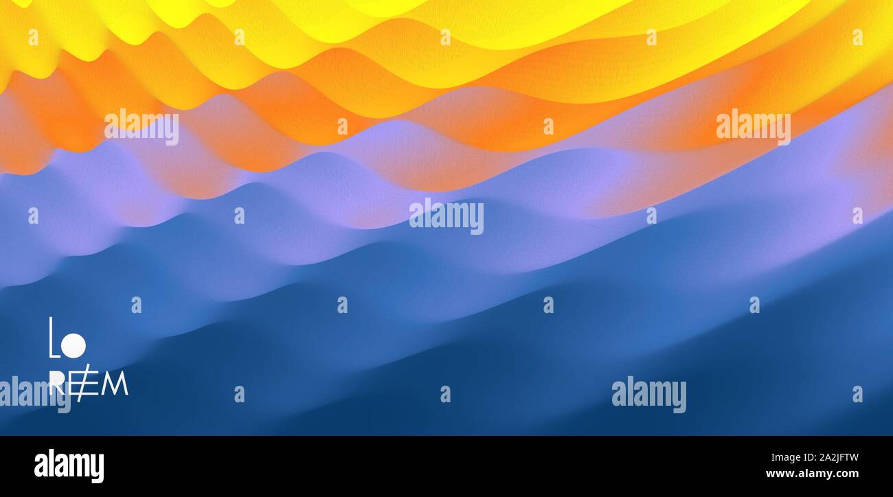 3D wavy background with ripple effect. Vector illustration for design ...