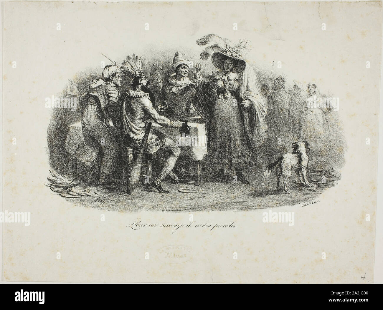 He Behaves for a Savage, 1830, Denis Auguste Marie Raffet (French, 1804 ...