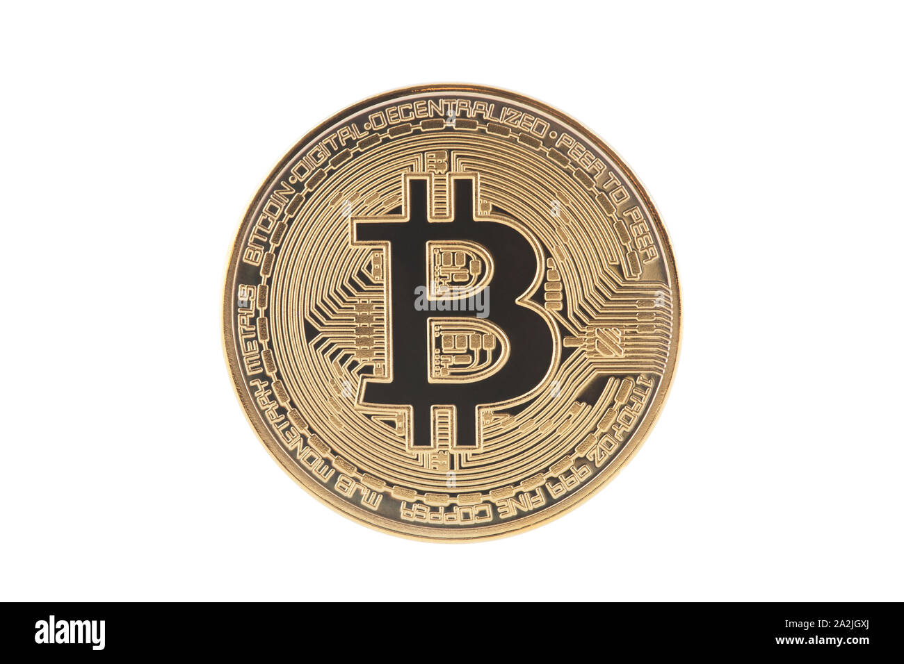 Bitcoin isolated on white background with clipping path Stock Photo - Alamy