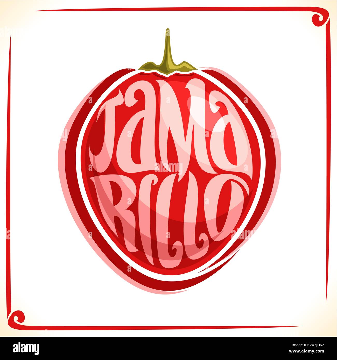 Vector logo for Tamarillo Fruit, label with one fruit for package of ...