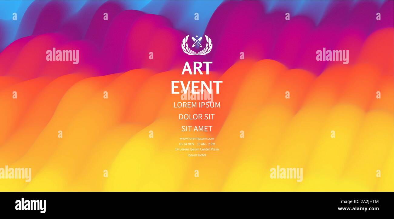 Art event invitation template. Abstract background with dynamic effect ...