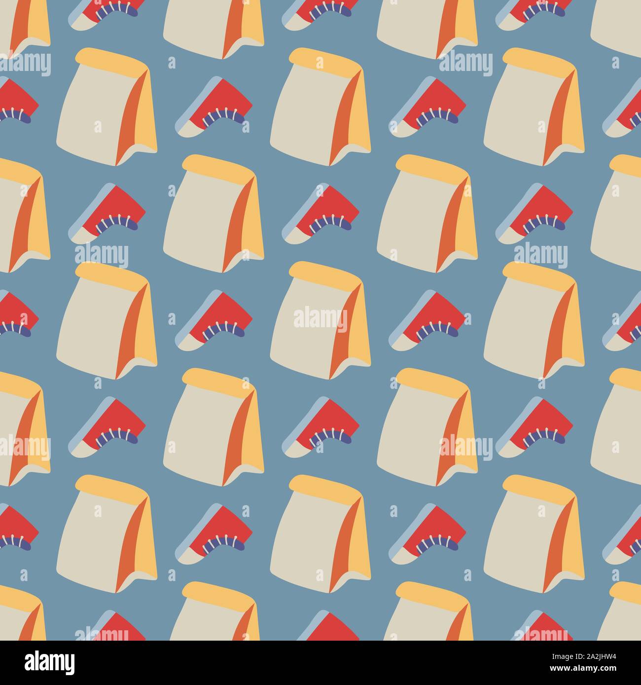 Modern seamless pattern lunch and red shoes, great design for surface ...