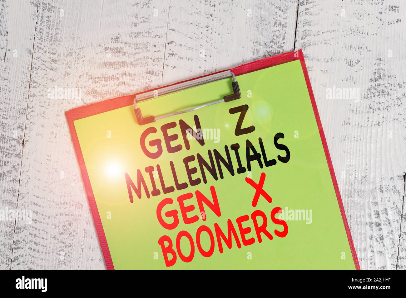 Word writing text Gen Z Millennials Gen X Boomers. Business photo ...