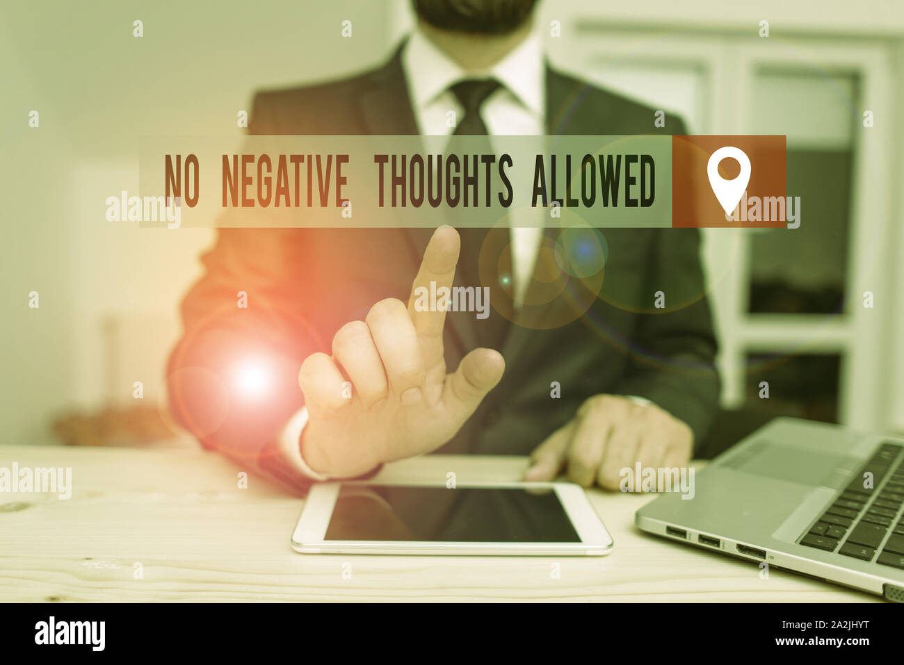 Handwriting text writing No Negative Thoughts Allowed. Conceptual photo ...