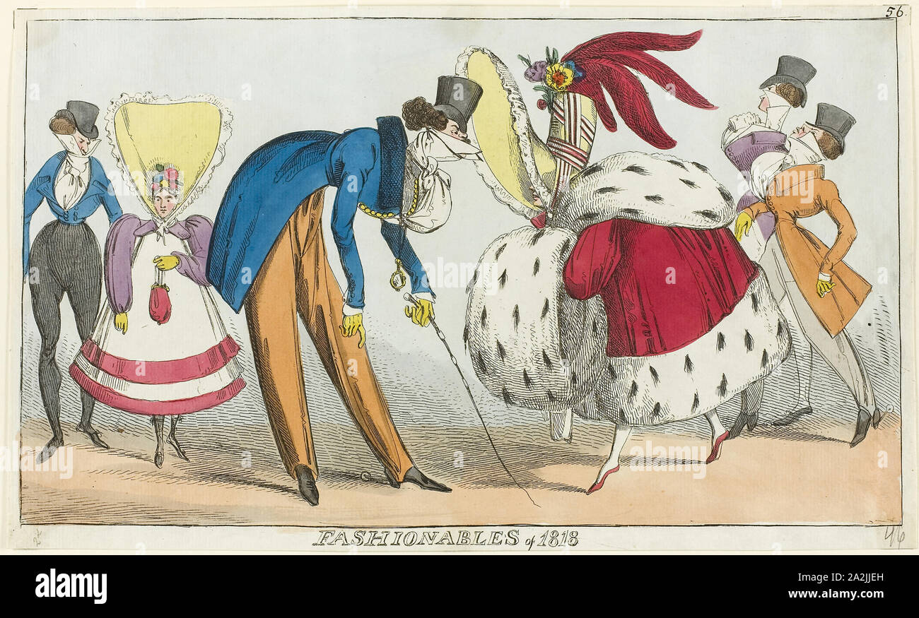 Fashionables of 1818, 1818, George Cruikshank, English, 1792-1878 ...