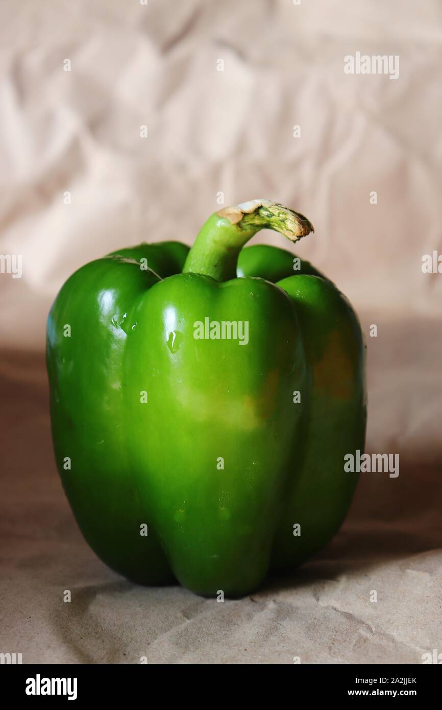 A single Capsicum/bell pepper/green pepper/chilli pepper Stock Photo ...