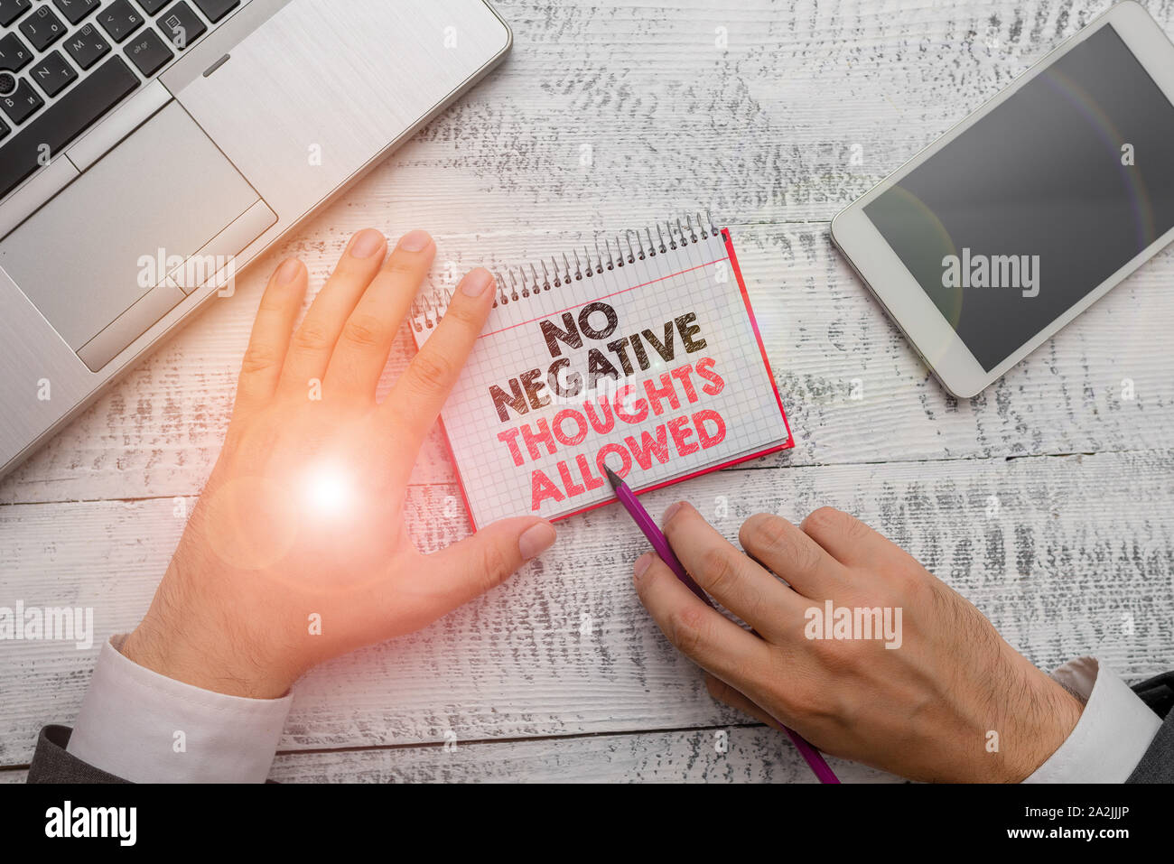Word writing text No Negative Thoughts Allowed. Business photo ...