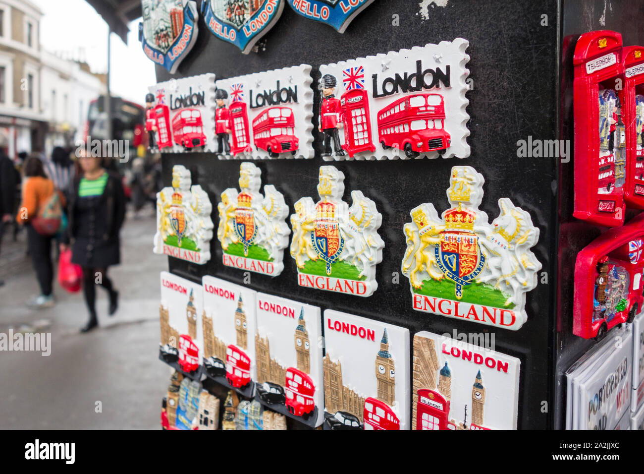Tourist trinkets and souvenirs for sale in Notting Hill Gate, London ...