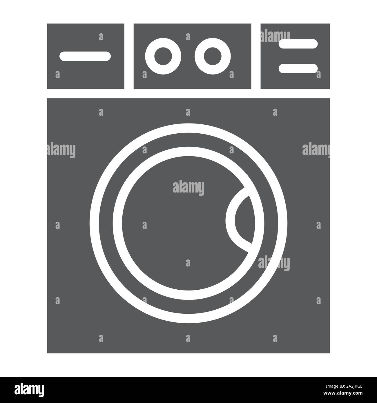 Washing machine glyph icon, laundry and housekeeping, washer sign ...