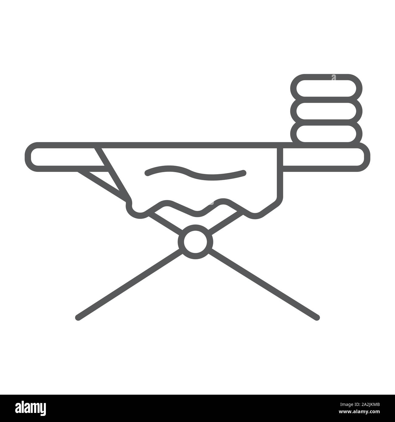 Ironing board thin line icon, laundry and housekeeping, home appliance ...