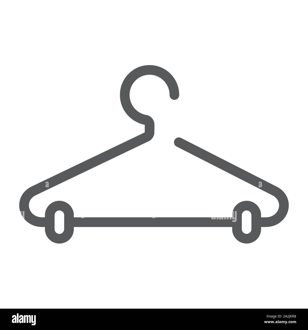 Clothes hanger line icon, laundry and wardrobe, rack sign, vector ...