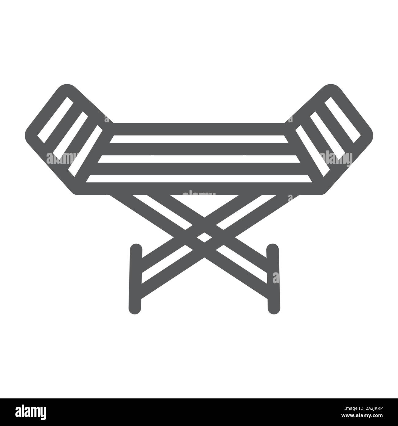 Metal clothes dryer line icon, laundry and housekeeping, rack dryer ...