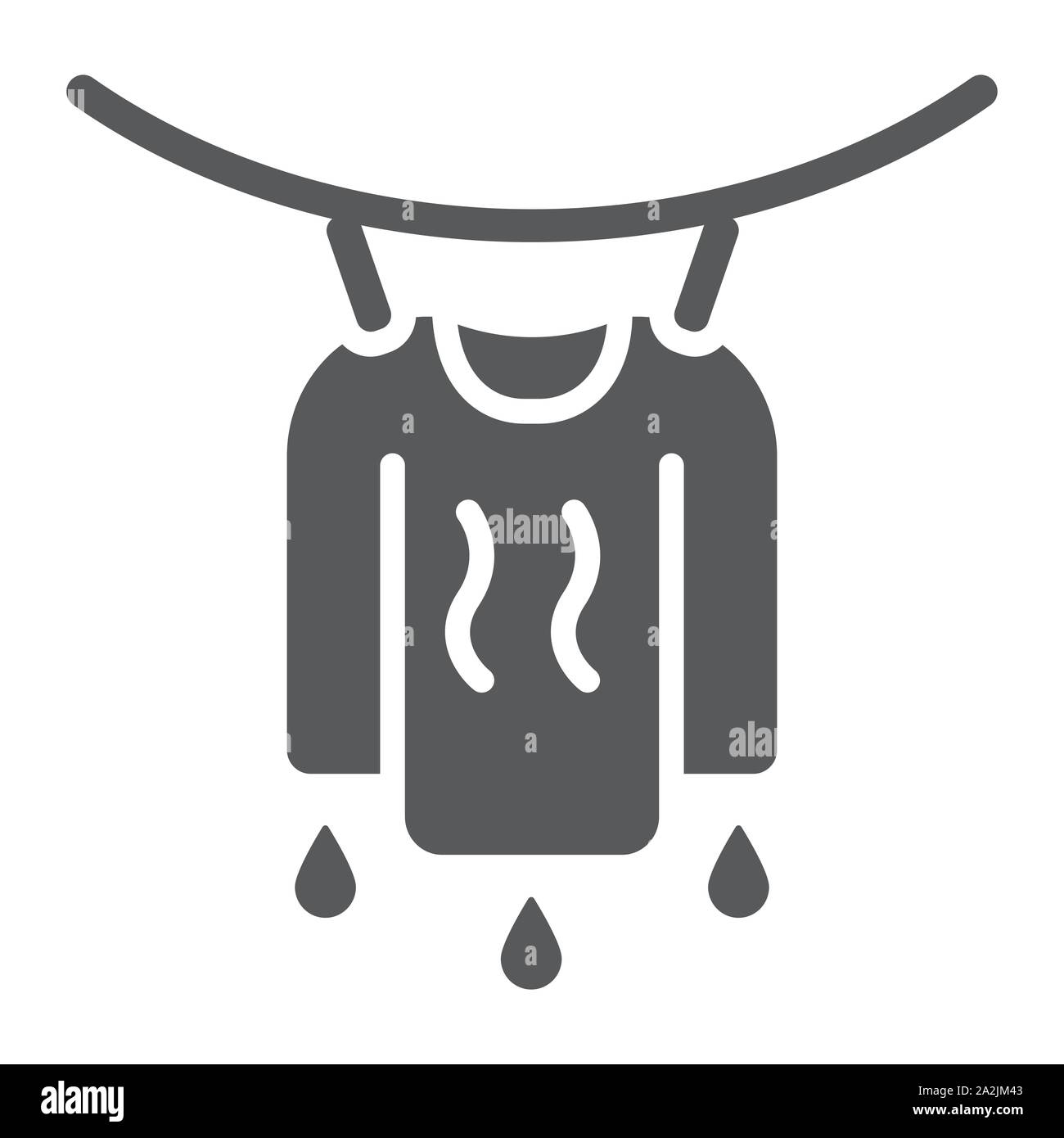 Clothes drying glyph icon, laundry and housekeeping, hanging clothes ...