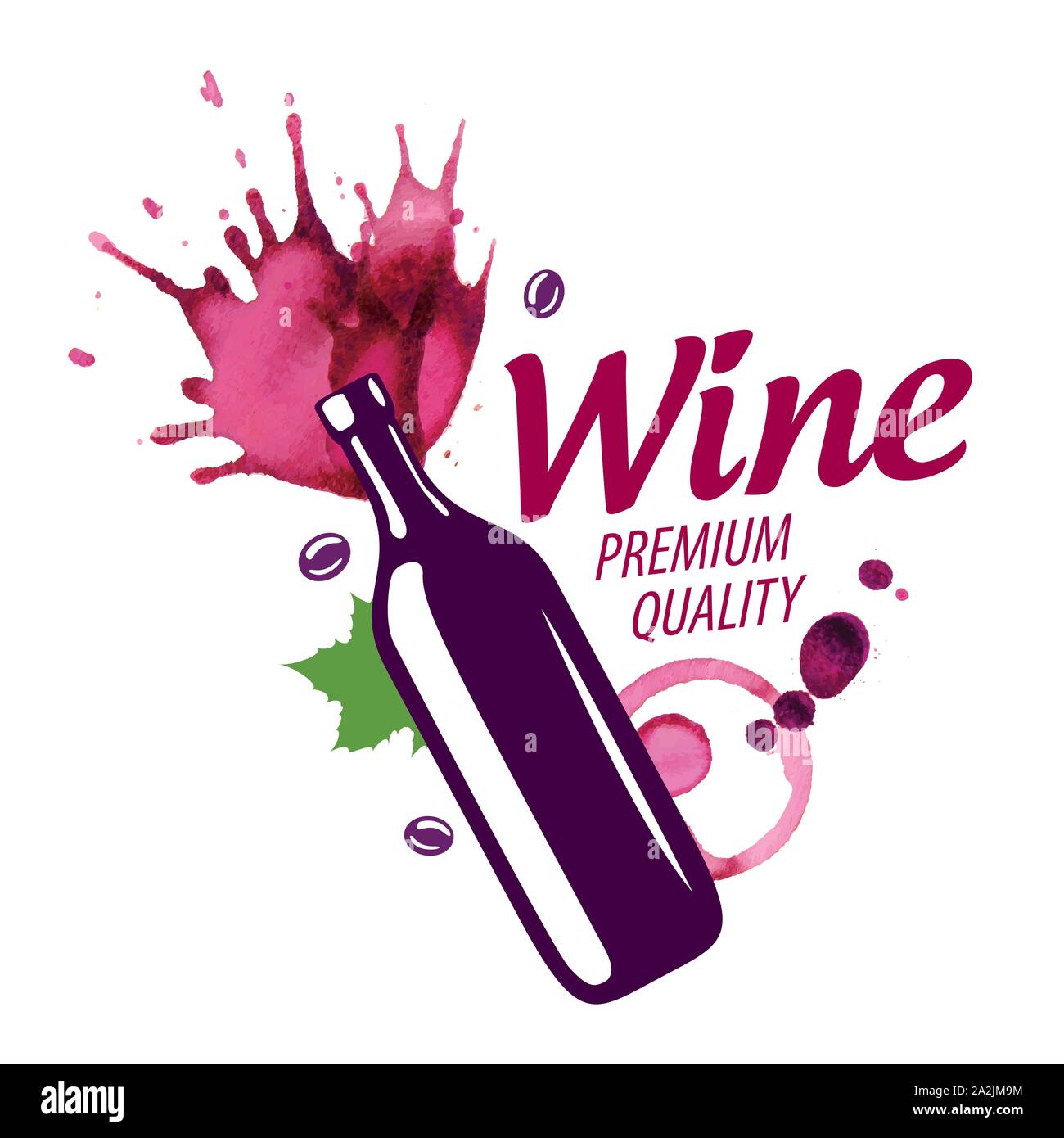Vector logo of red wine splashed on white background Stock Vector Image ...