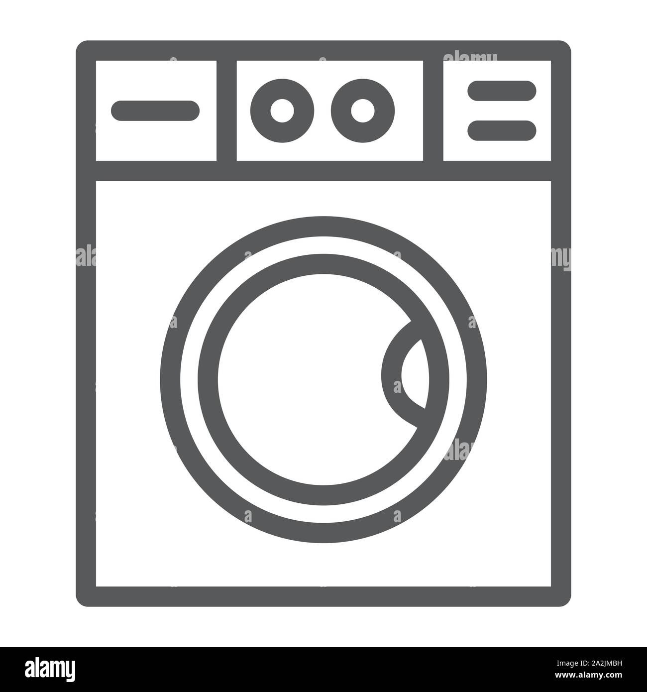 Washing machine line icon, laundry and housekeeping, washer sign ...