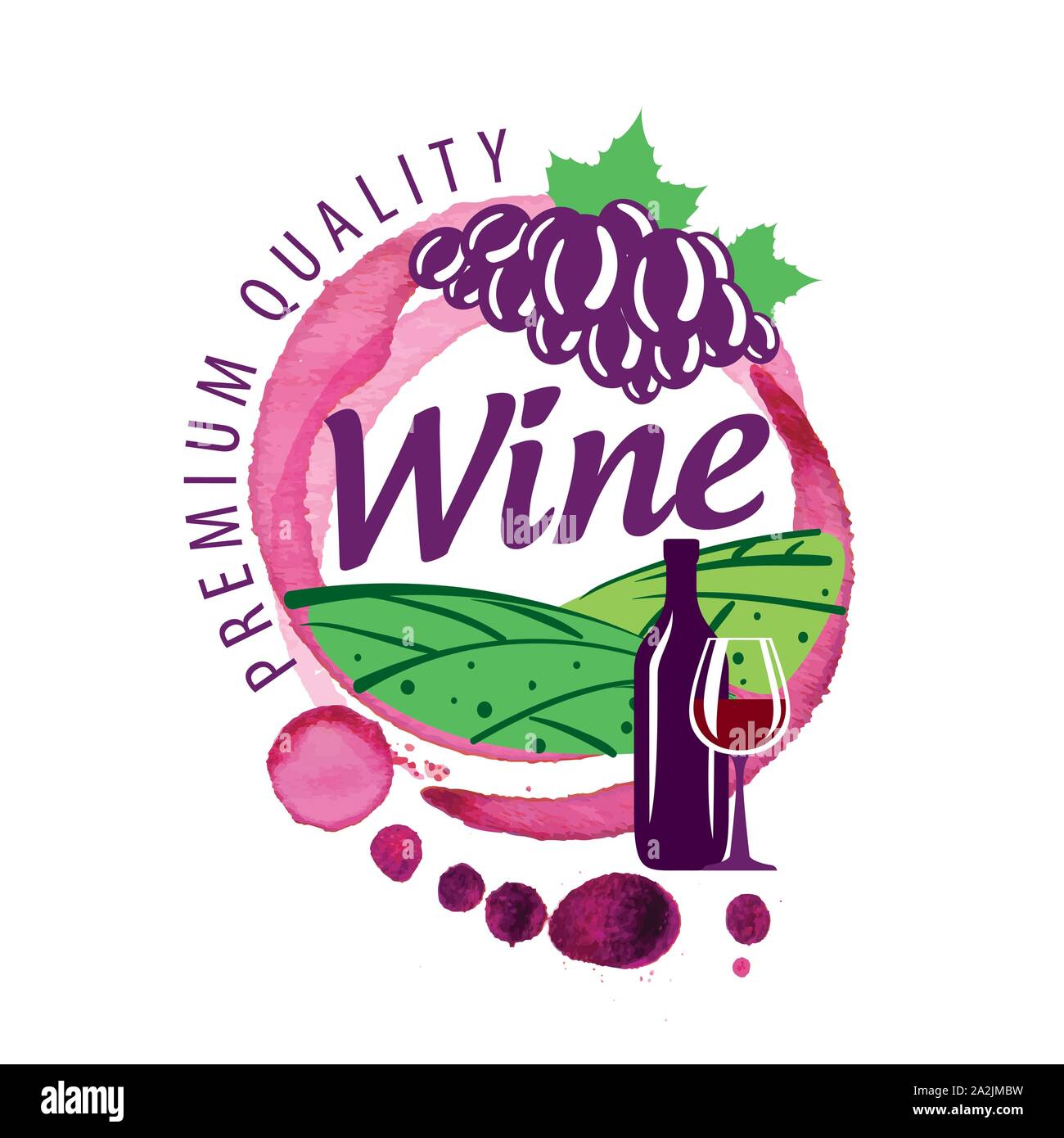 Vector logo of red wine splashed on white background Stock Vector Image ...