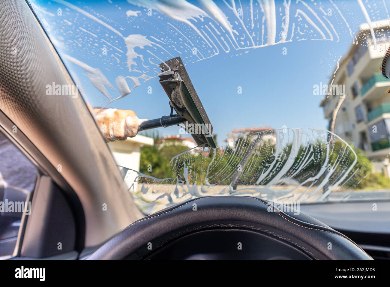 Washing and cleaning car in outdoor with soap Stock Photo - Alamy