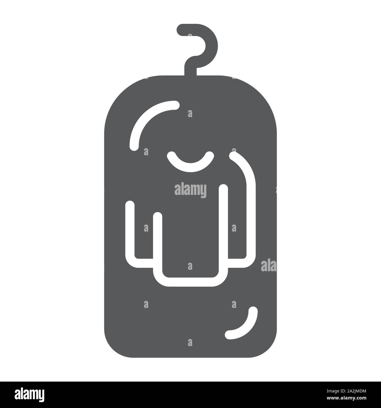 Clothes cover glyph icon, apparel and suit, storage for clothing sign ...