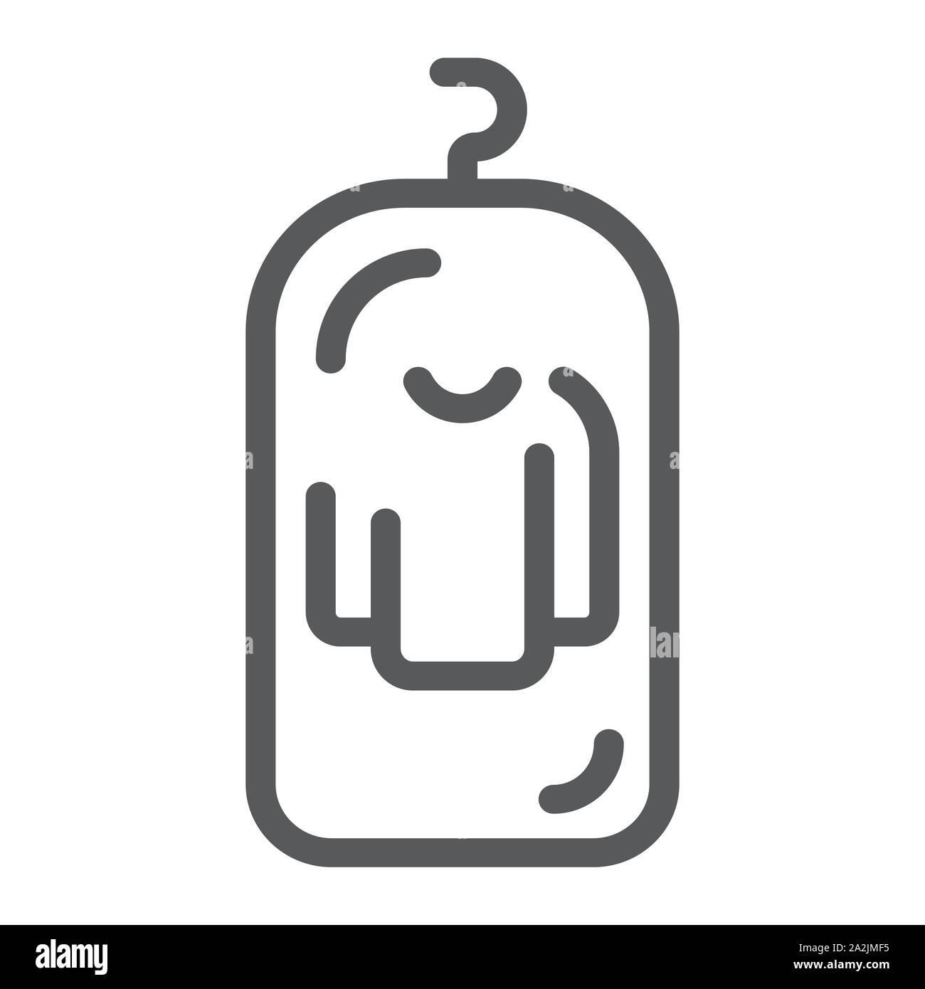 Clothes cover line icon, apparel and suit, storage for clothing sign ...