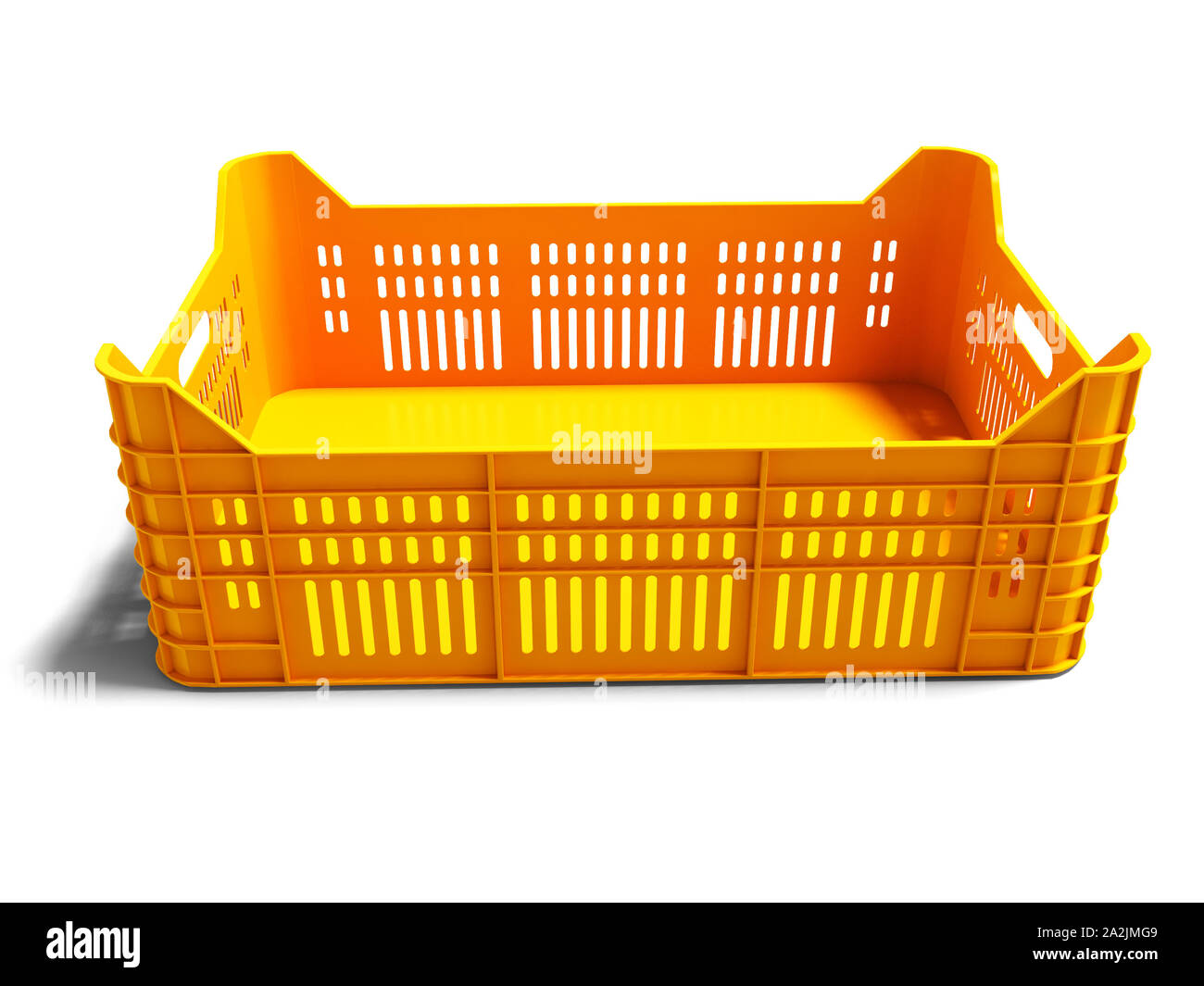 Modern orange fruit box for sale 3d rendering on white background with ...