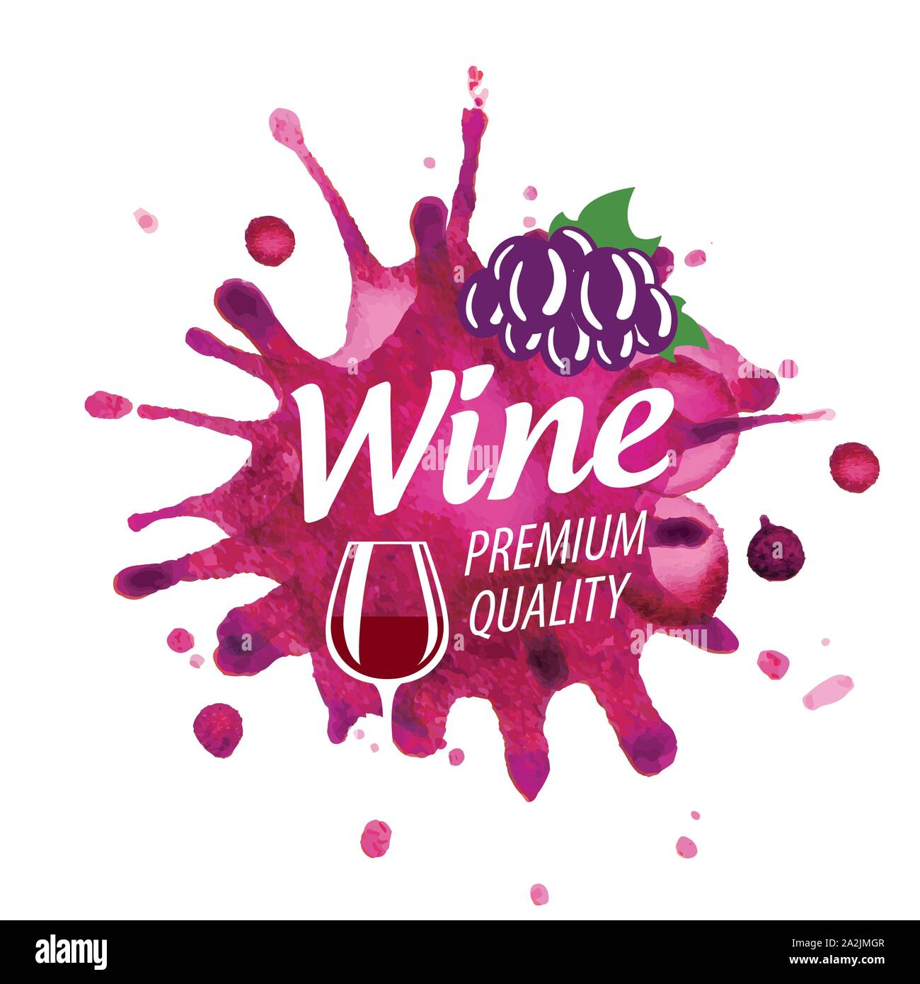 Vector logo of red wine splashed on white background Stock Vector Image ...