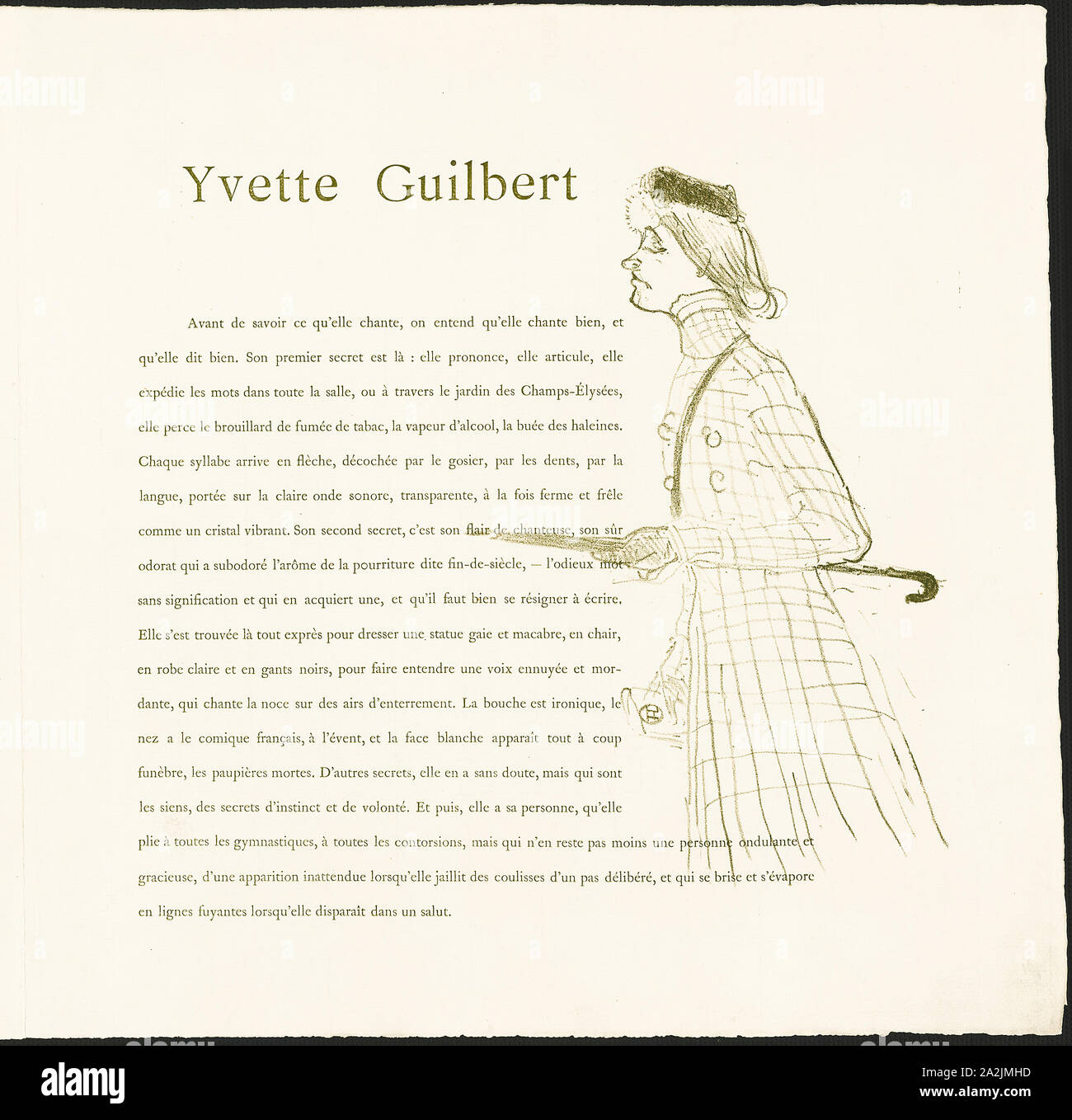 Yvette Guilbert, 1894, Henri de Toulouse-Lautrec, French, 1864-1901 ...