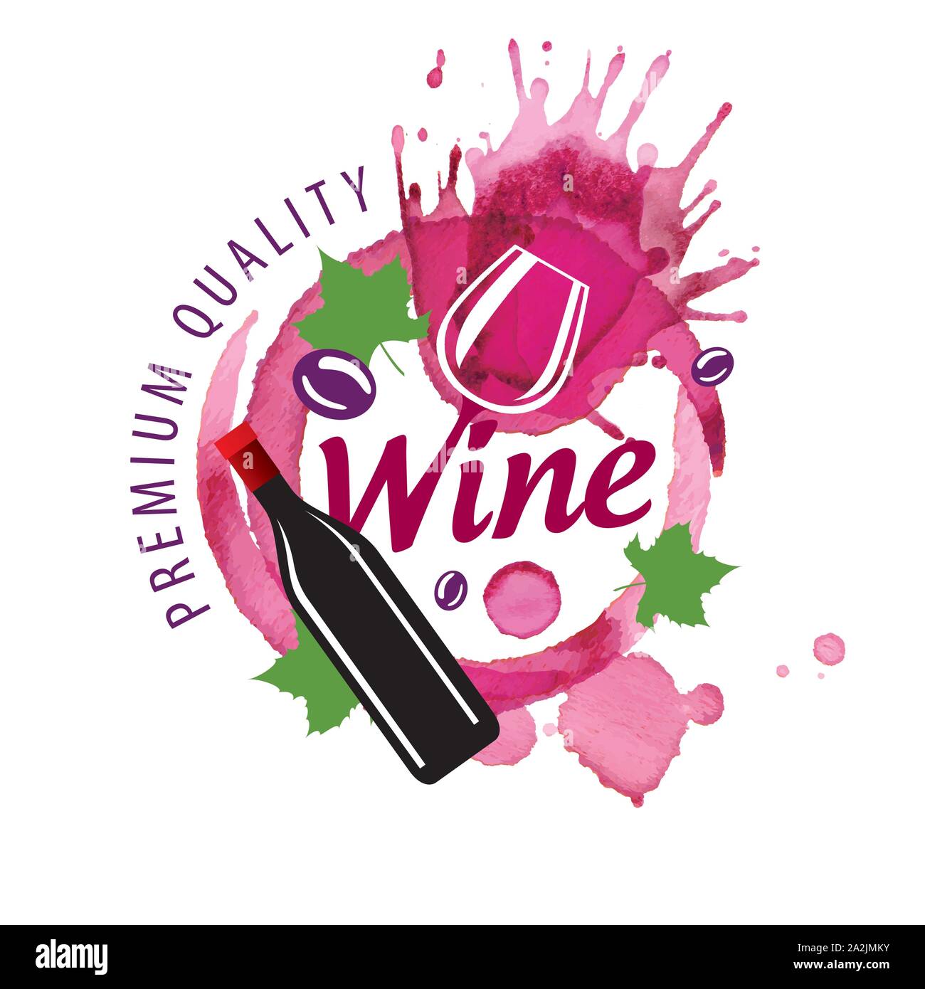 Vector logo of red wine splashed on white background Stock Vector Image ...
