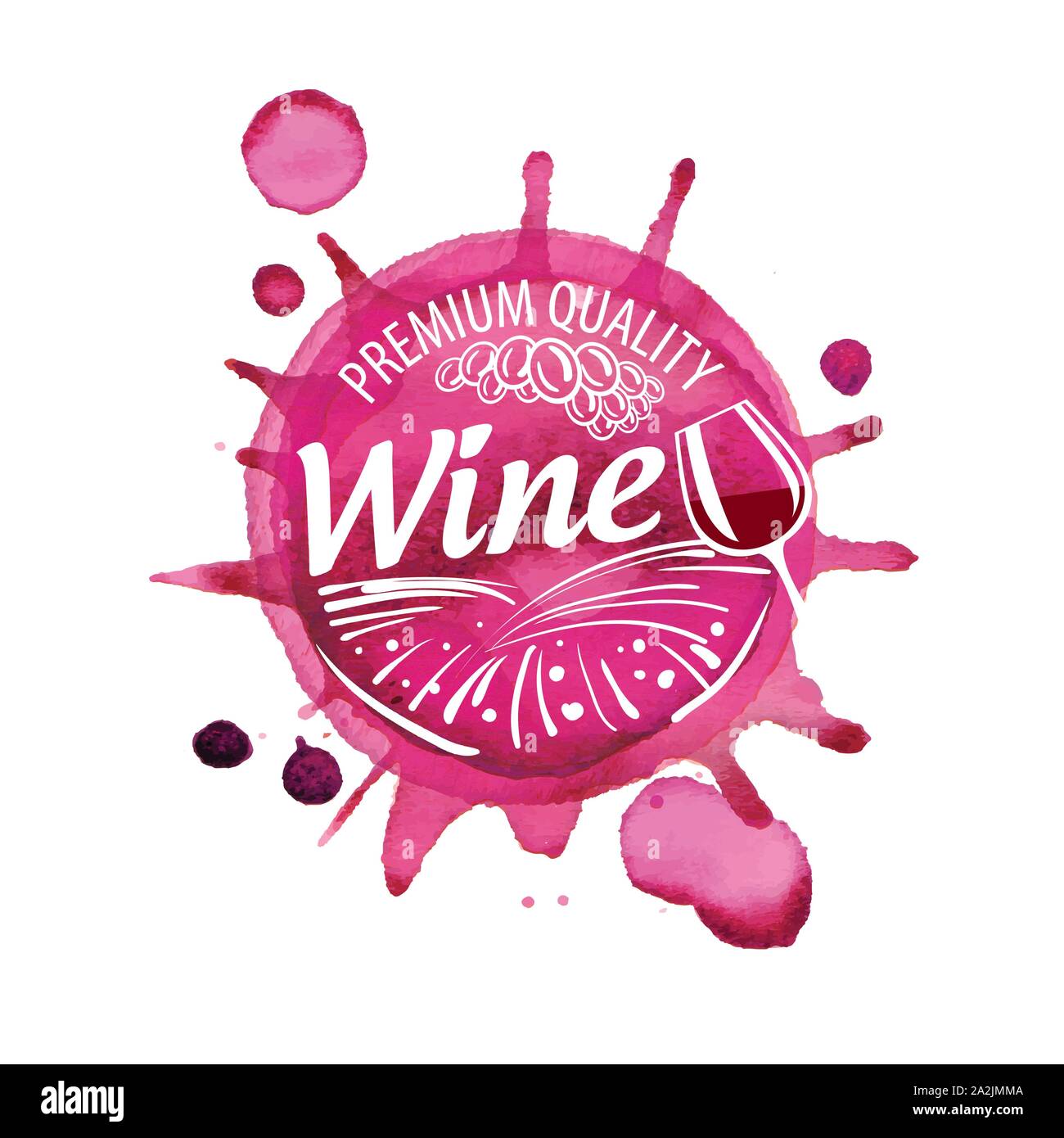 Vector logo of red wine splashed on white background Stock Vector Image ...