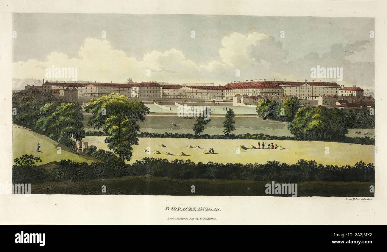Barracks, Dublin, published July 1795, James Malton, English, 1761-1803 ...