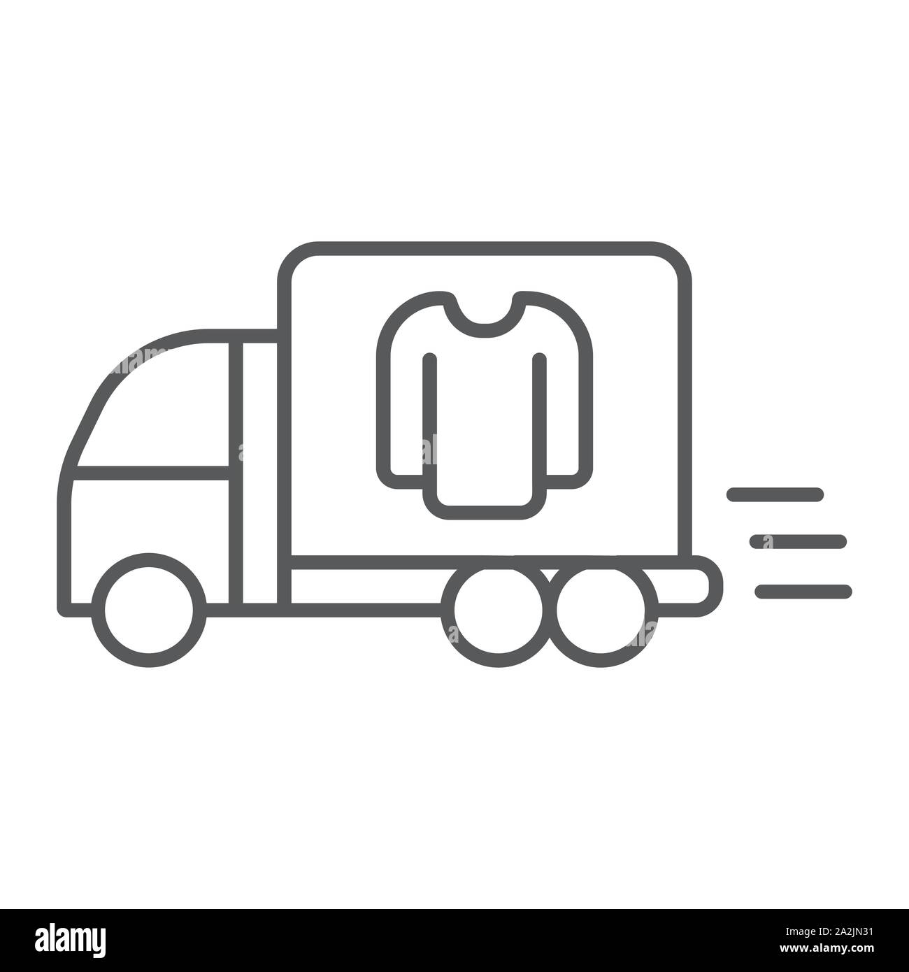 Laundry service delivery thin line icon, laundry and car, dry cleaning ...