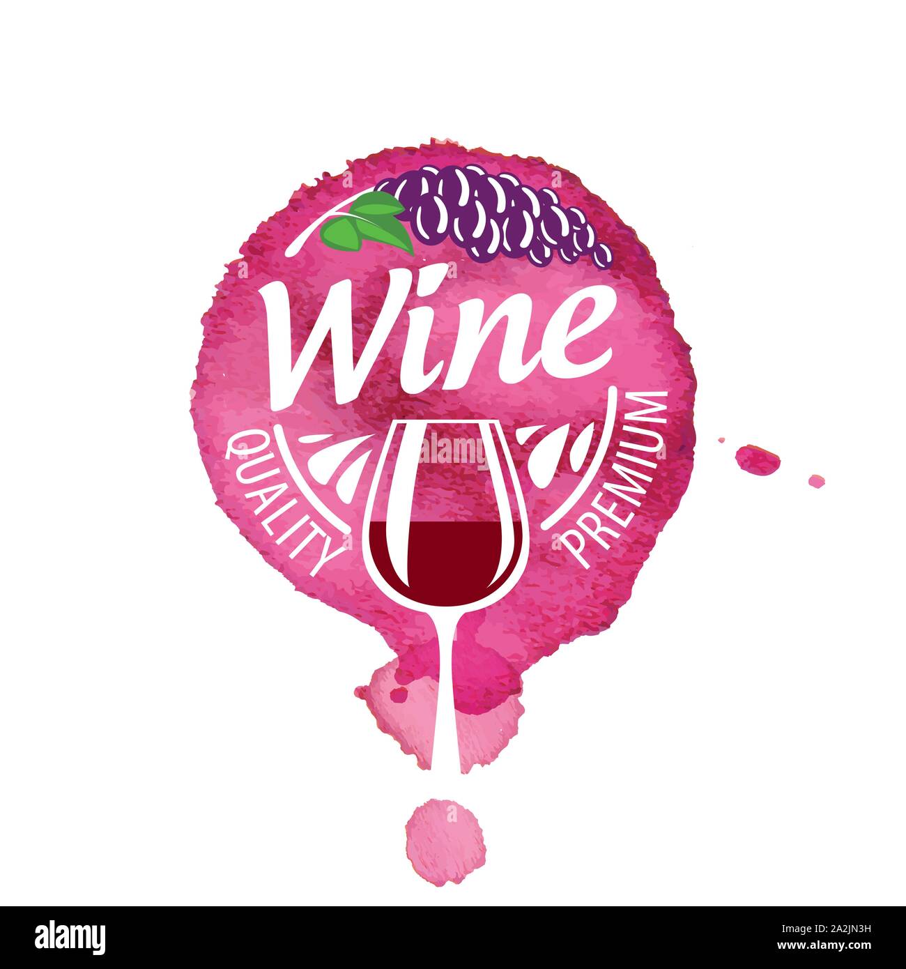 Vector logo of red wine splashed on white background Stock Vector Image ...