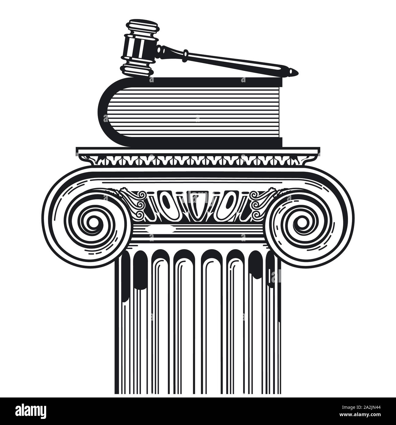 Justice system, judge symbol - illustration Stock Photo - Alamy