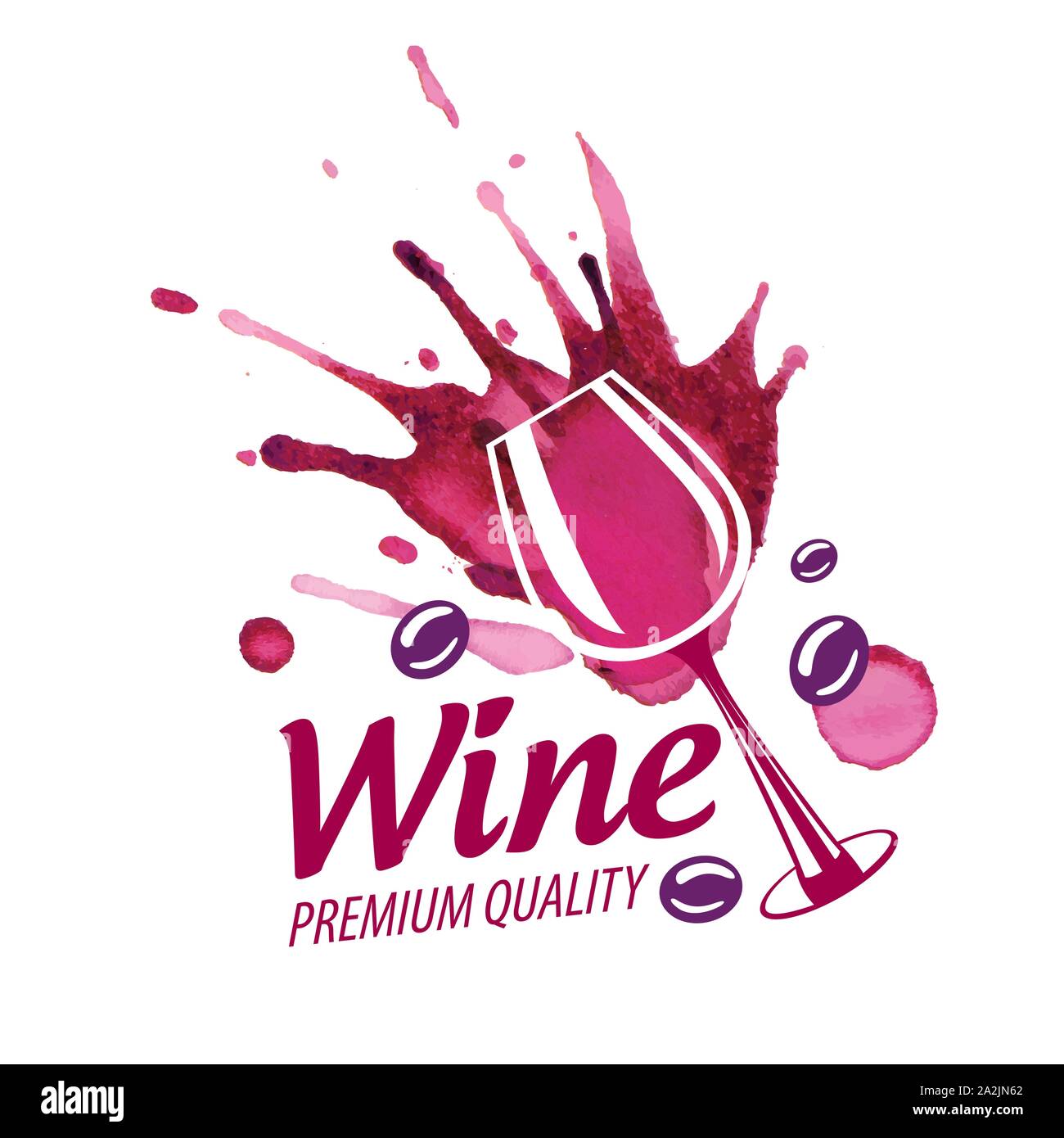 Vector logo of red wine splashed on white background Stock Vector Image ...