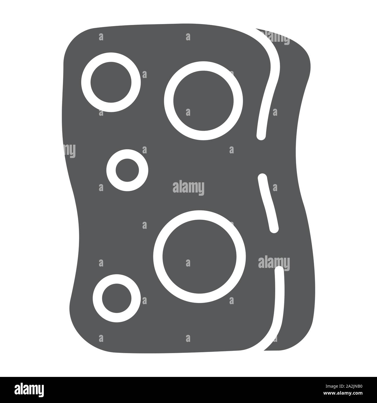 Sponge glyph icon, laundry and wash, washcloth sign, vector graphics, a ...