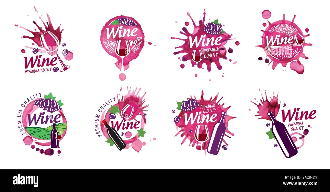 Vector logo of red wine splashed on white background Stock Vector Image ...