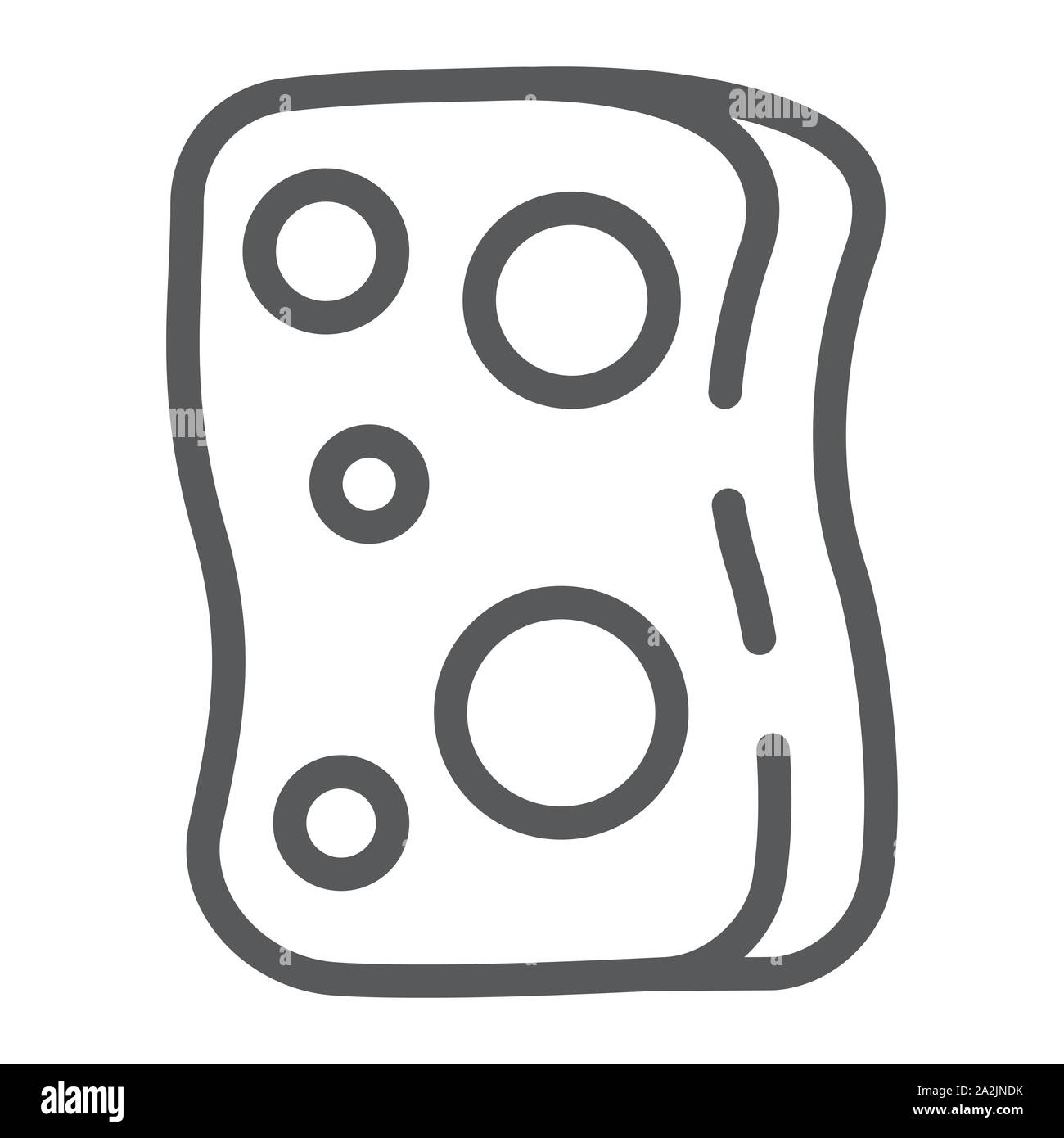 Sponge line icon, laundry and wash, washcloth sign, vector graphics, a ...